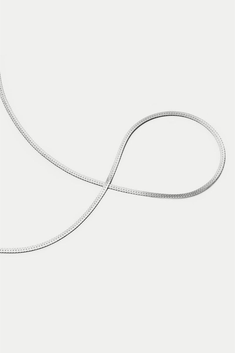 Silver Fine Snake Chain Necklace - Daisy London